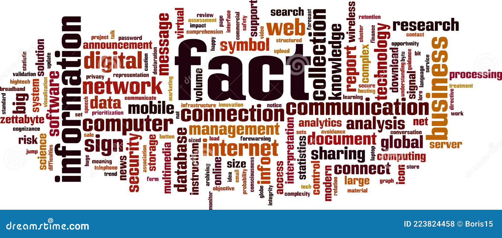 Fact word cloud stock illustration. Illustration of file - 223824458
