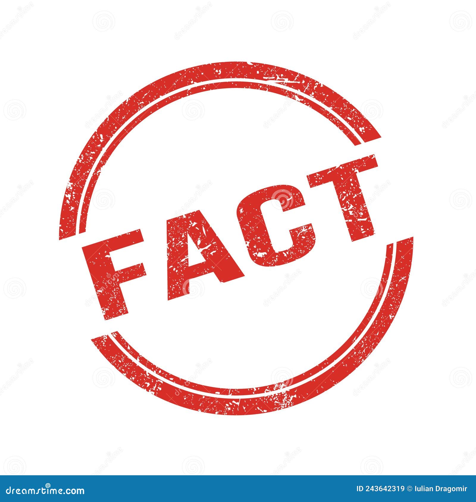 FACT, Word on Red Round Stamp Sign Stock Illustration - Illustration of ...