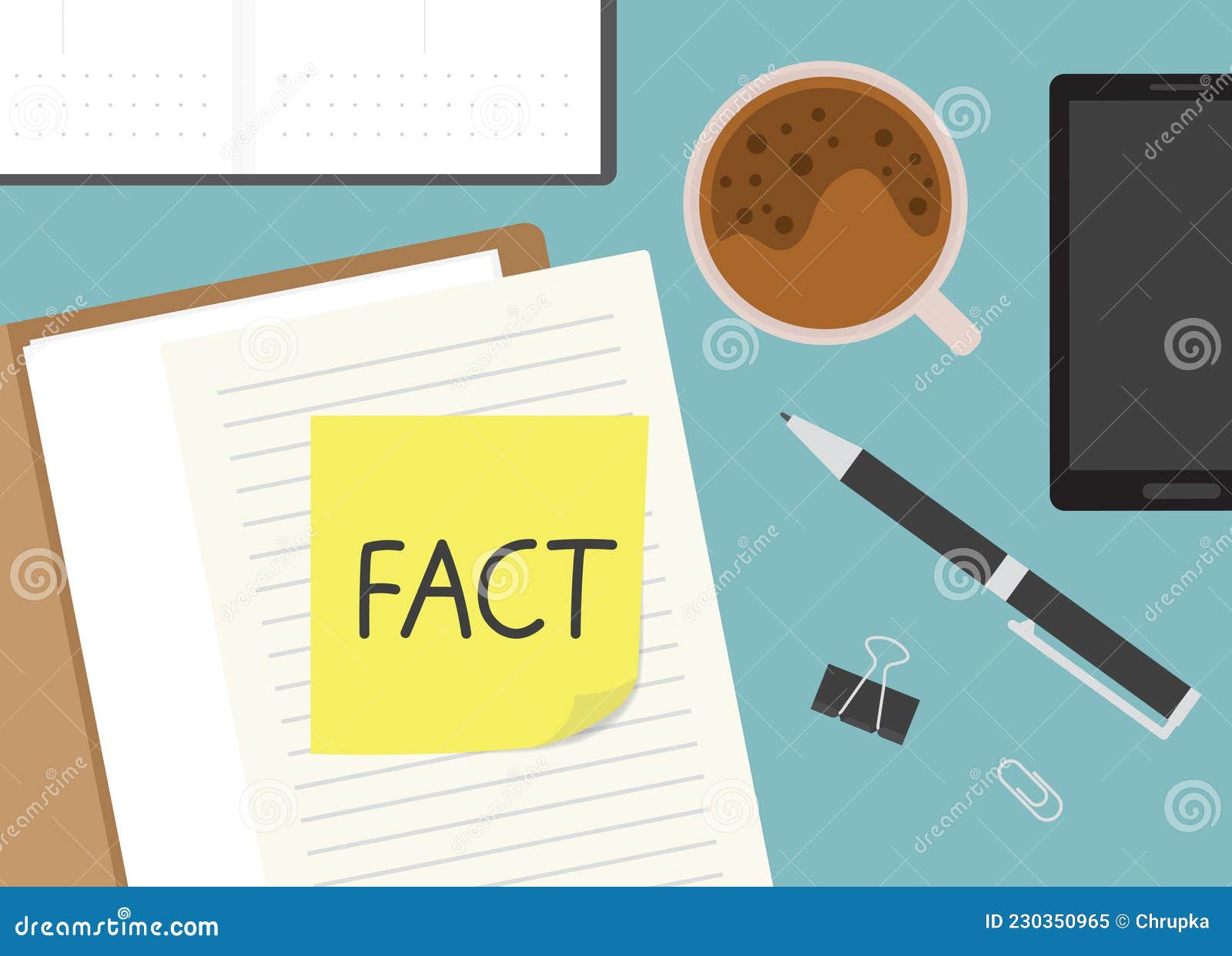 Fact Written on Sticky Note Stock Vector - Illustration of accuracy ...