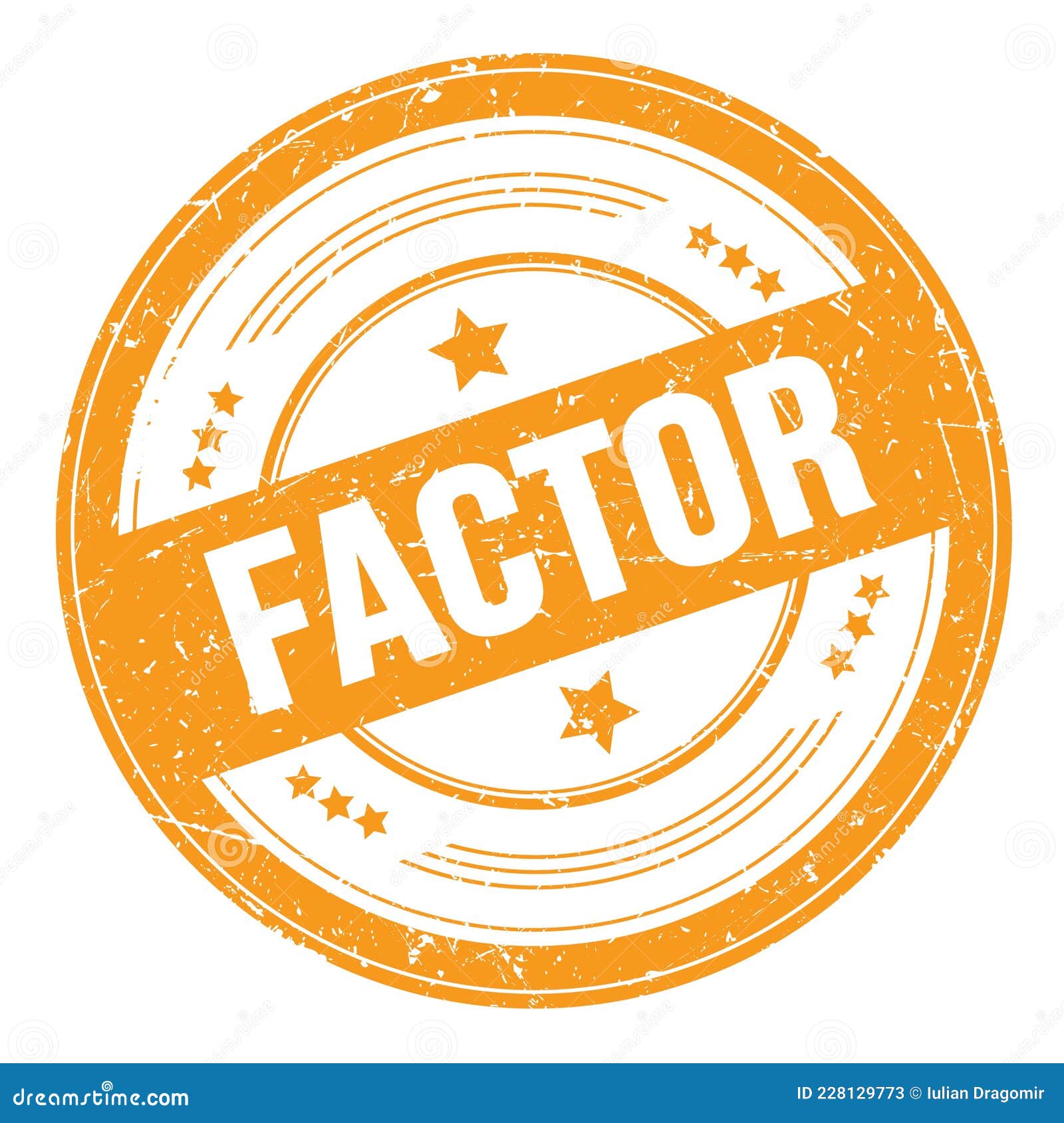 FACTOR Text on Orange Round Grungy Stamp Stock Illustration ...