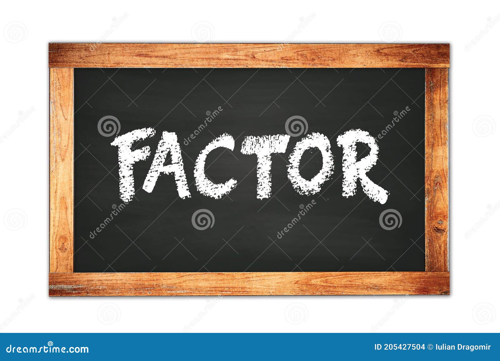 FACTOR Text Written on Wooden Frame School Blackboard Stock ...