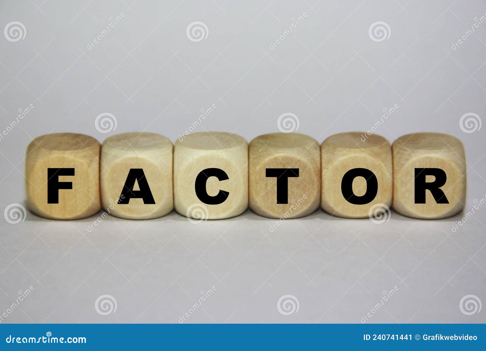 Factor Title - Wooden Cubes Concept - White Background Stock Image ...