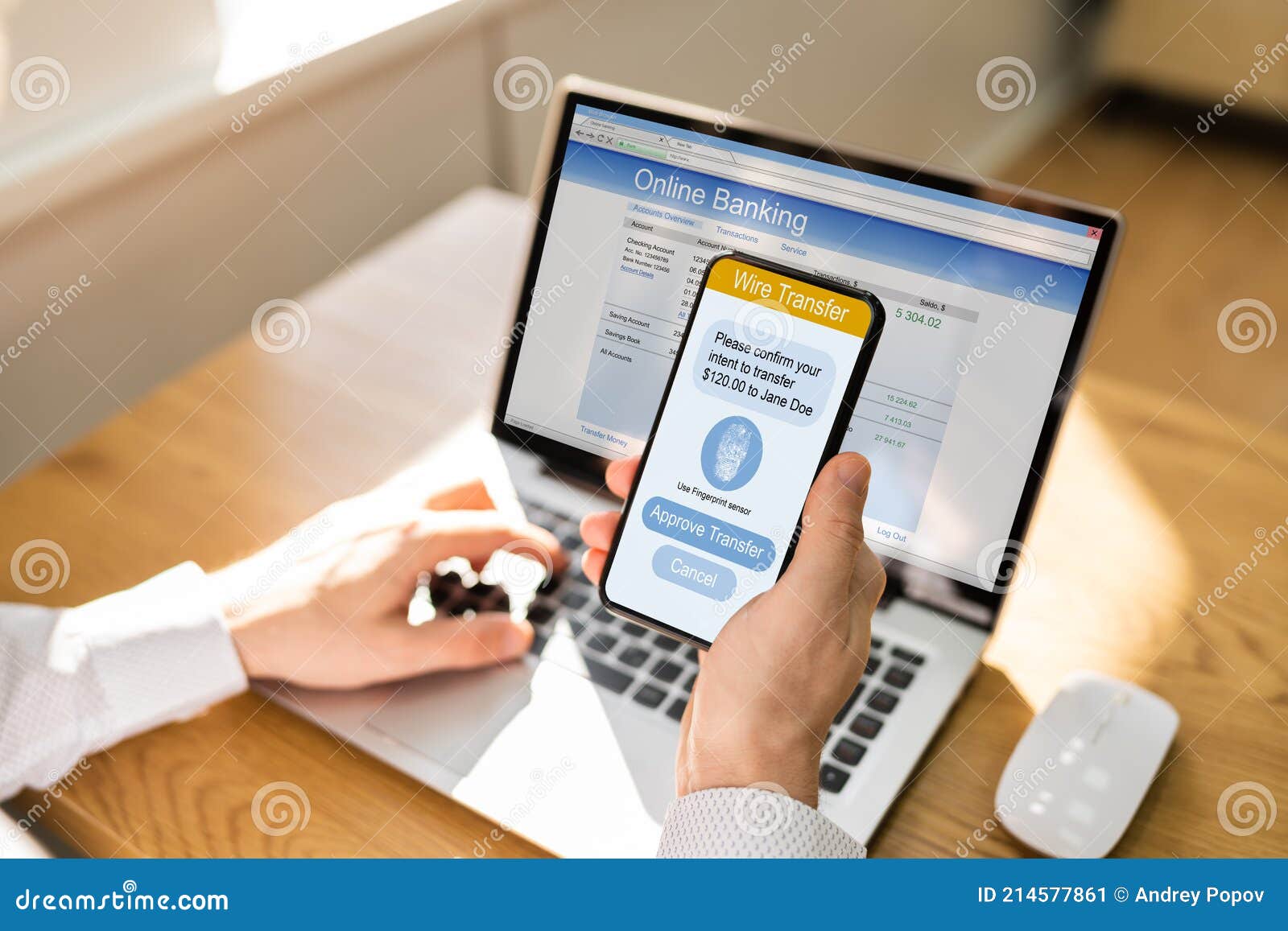 2 Factor Virtual Bank Authentication Stock Image - Image of financial ...