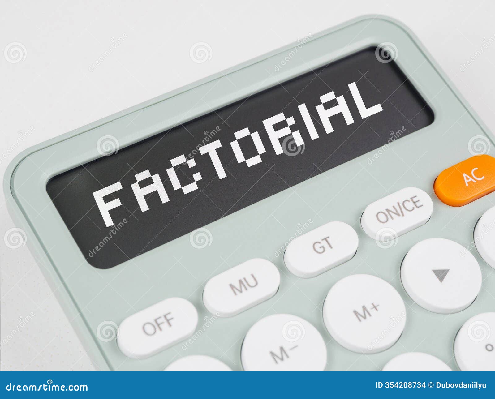 Factorial Title Term on Calculator Screen Stock Photo - Image of data ...