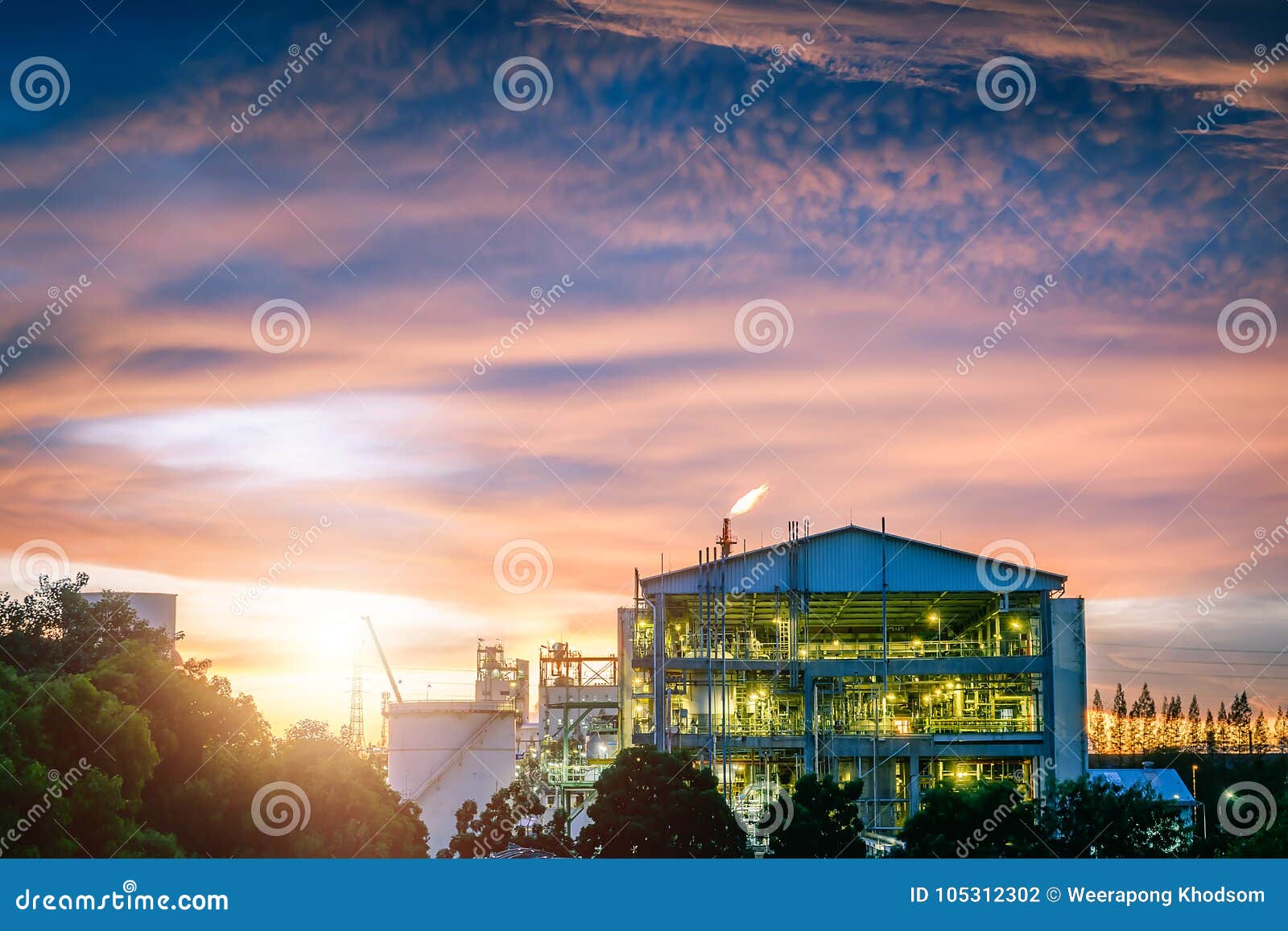 Factories with sunset stock photo. Image of cloud, morning - 105312302