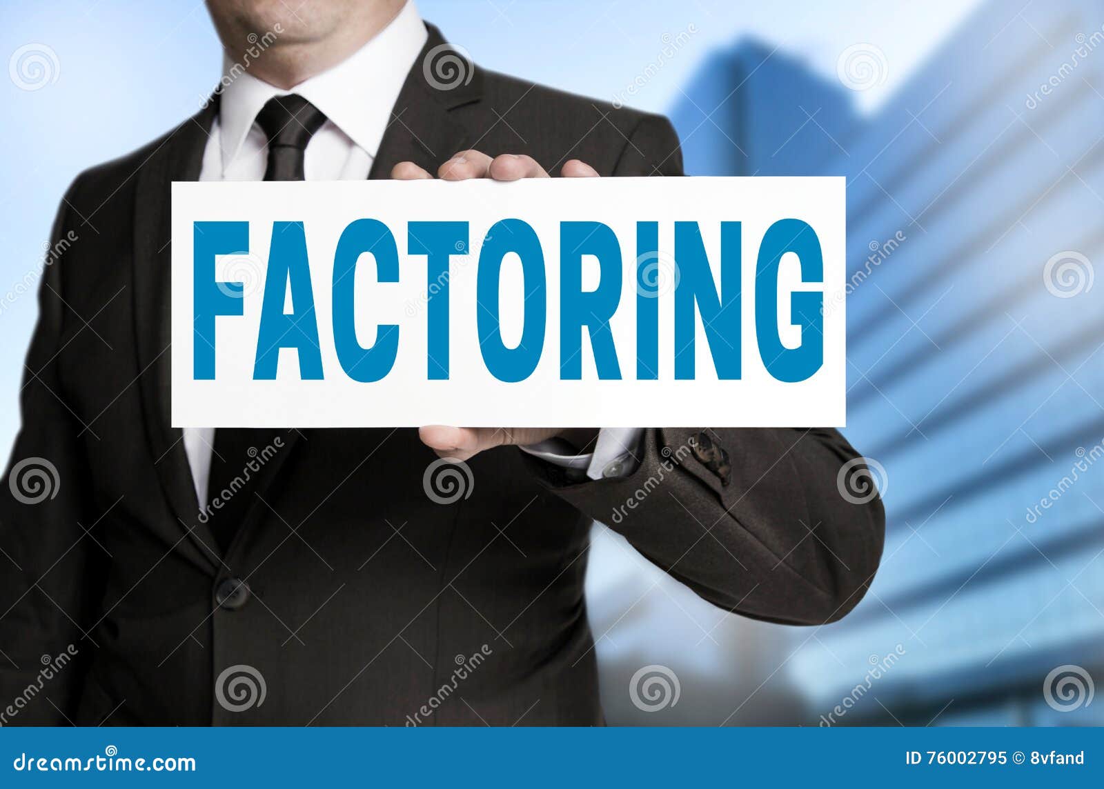 Factoring Sign is Held by Businessman Stock Image - Image of ...