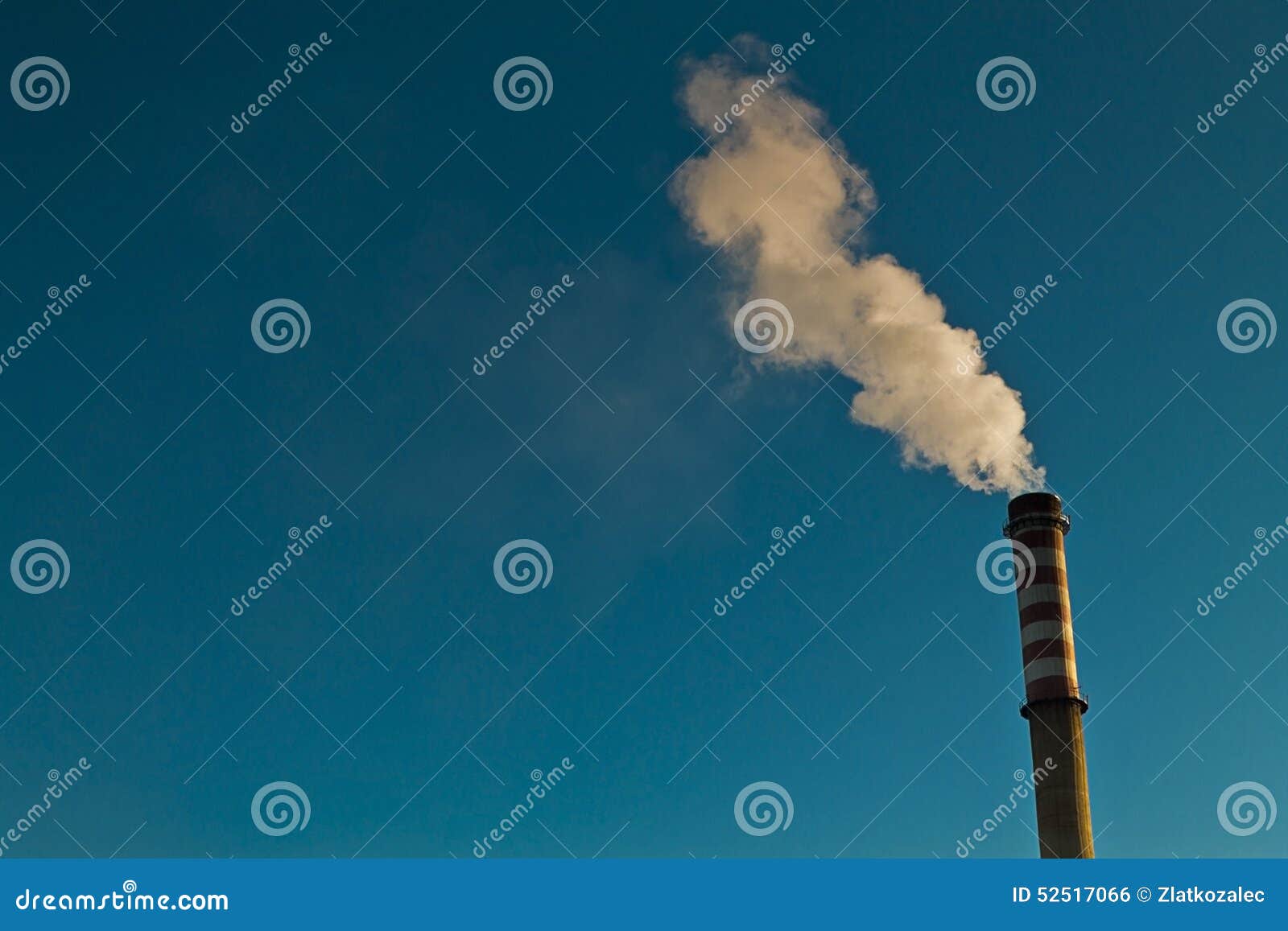Factory with air pollution stock photo. Image of cloudy - 52517066