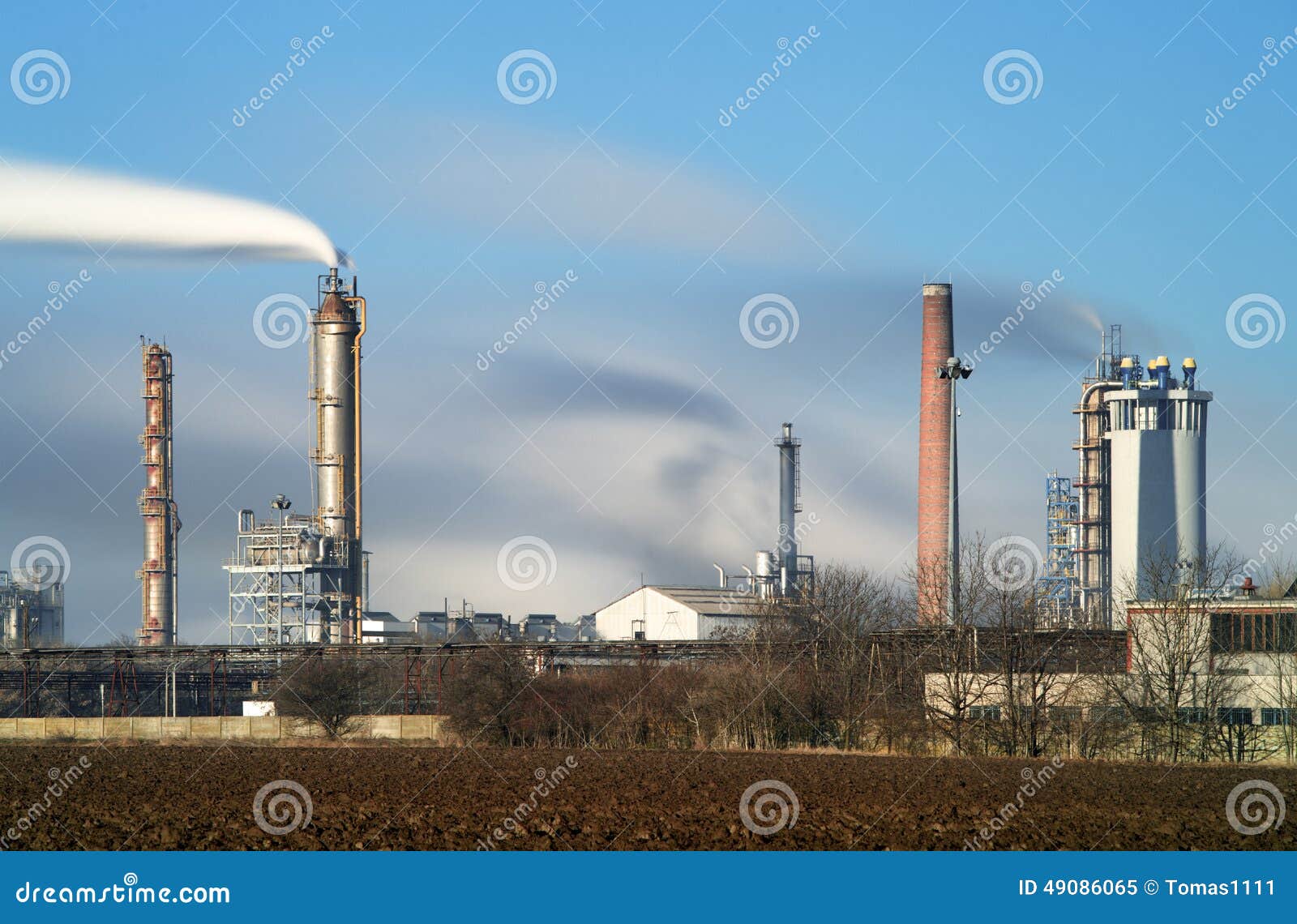 Factory with air pollution stock image. Image of fumes - 49086065