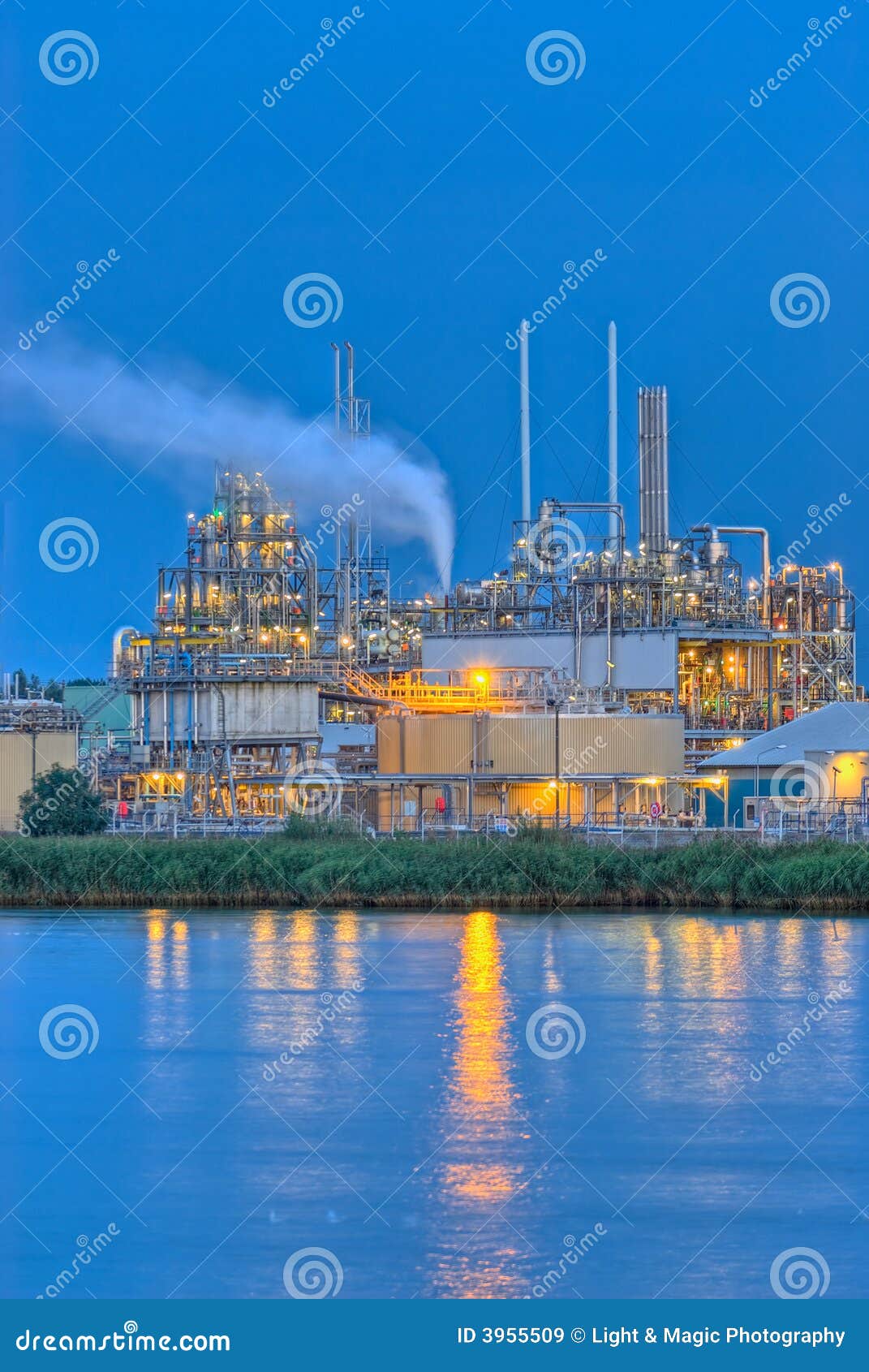 Factory along river bank stock image. Image of analysis - 3955509