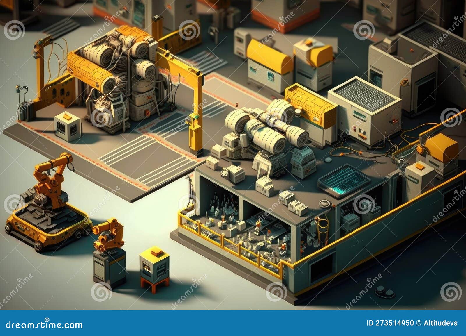A Factory, with Androids Being Built on Assembly Lines Stock ...