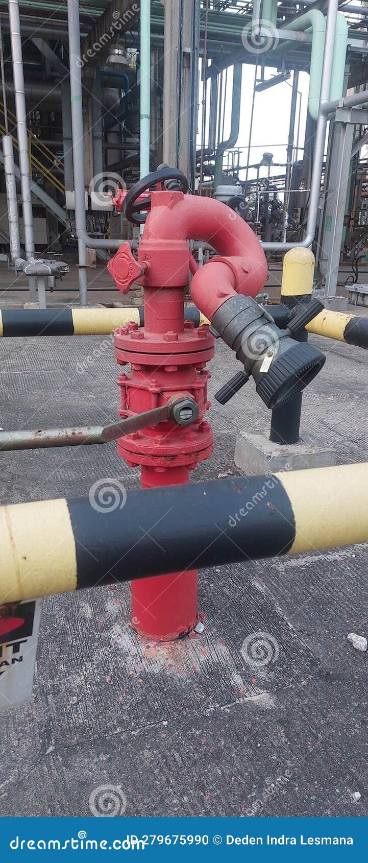 Factory area fire hydrant stock photo. Image of tire - 279675990