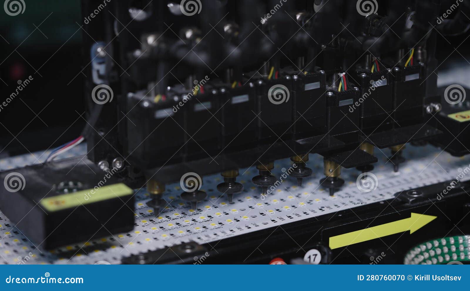 Factory for the Assembly of LED Lamps. High-tech Machine for Placing ...