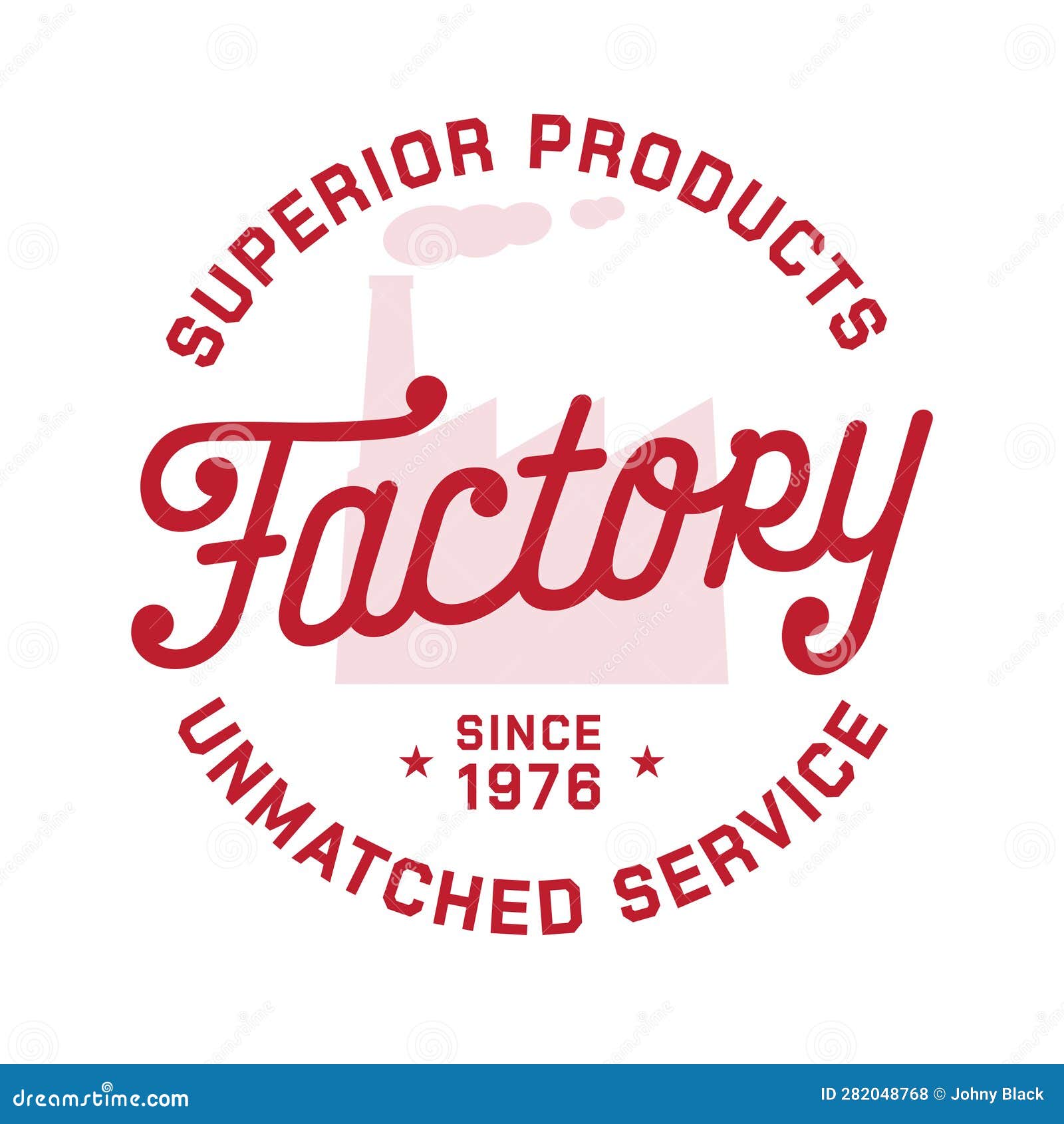 Factory Design Template. Authentic T-Shirt Design. Vector and ...