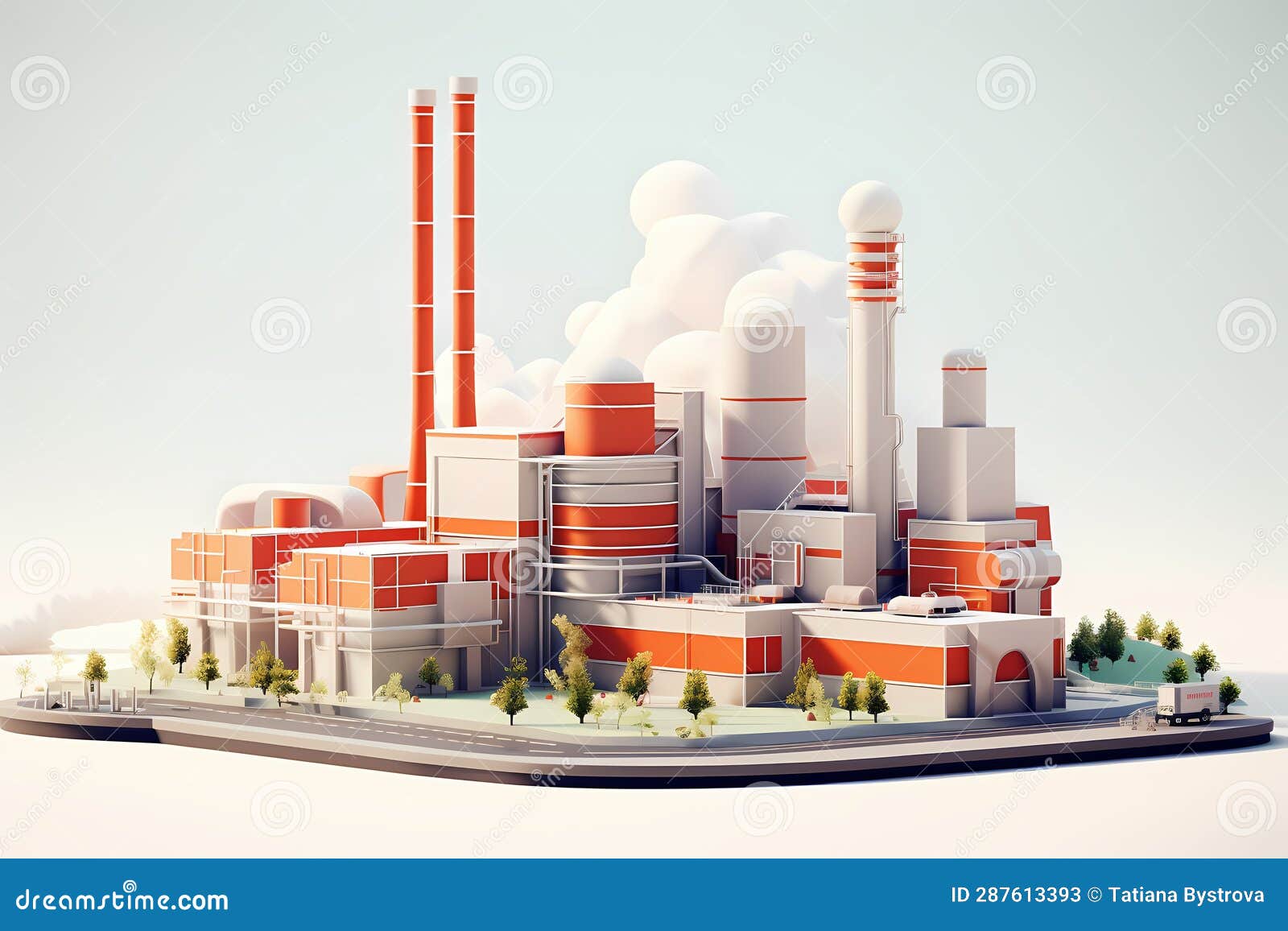 Factory on the Background of the Blue Sky Stock Illustration ...