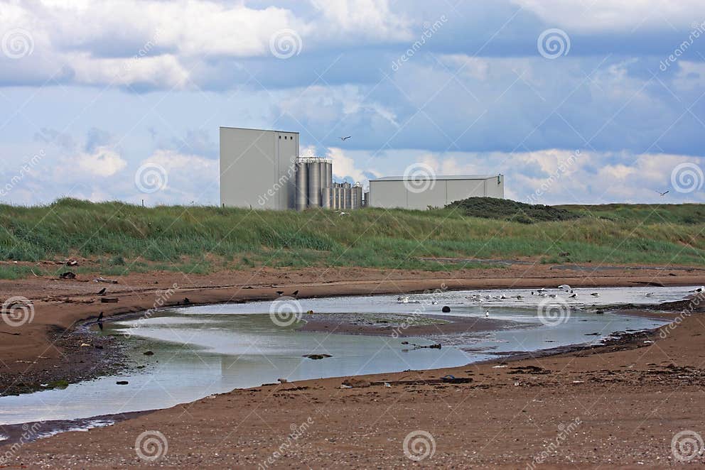 Factory by beach stock photo. Image of ayrshire, industrial - 22556296