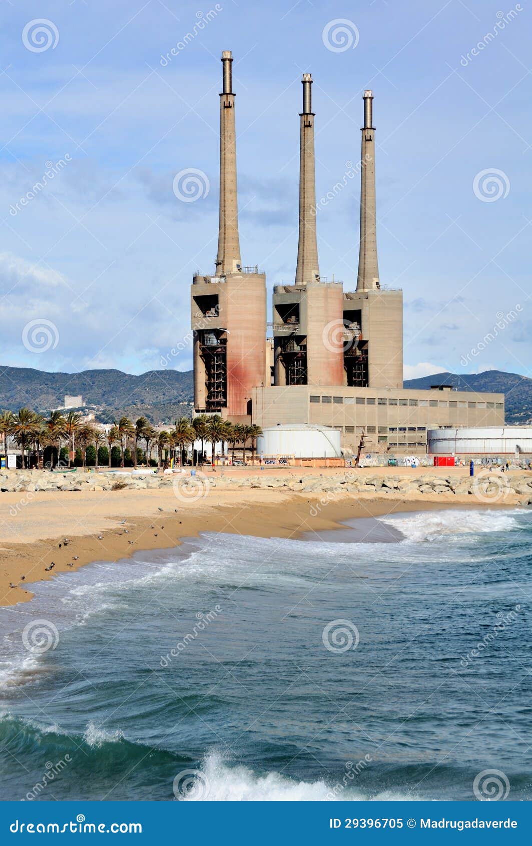 Factory at the Beach stock image. Image of fuel, refinery - 29396705