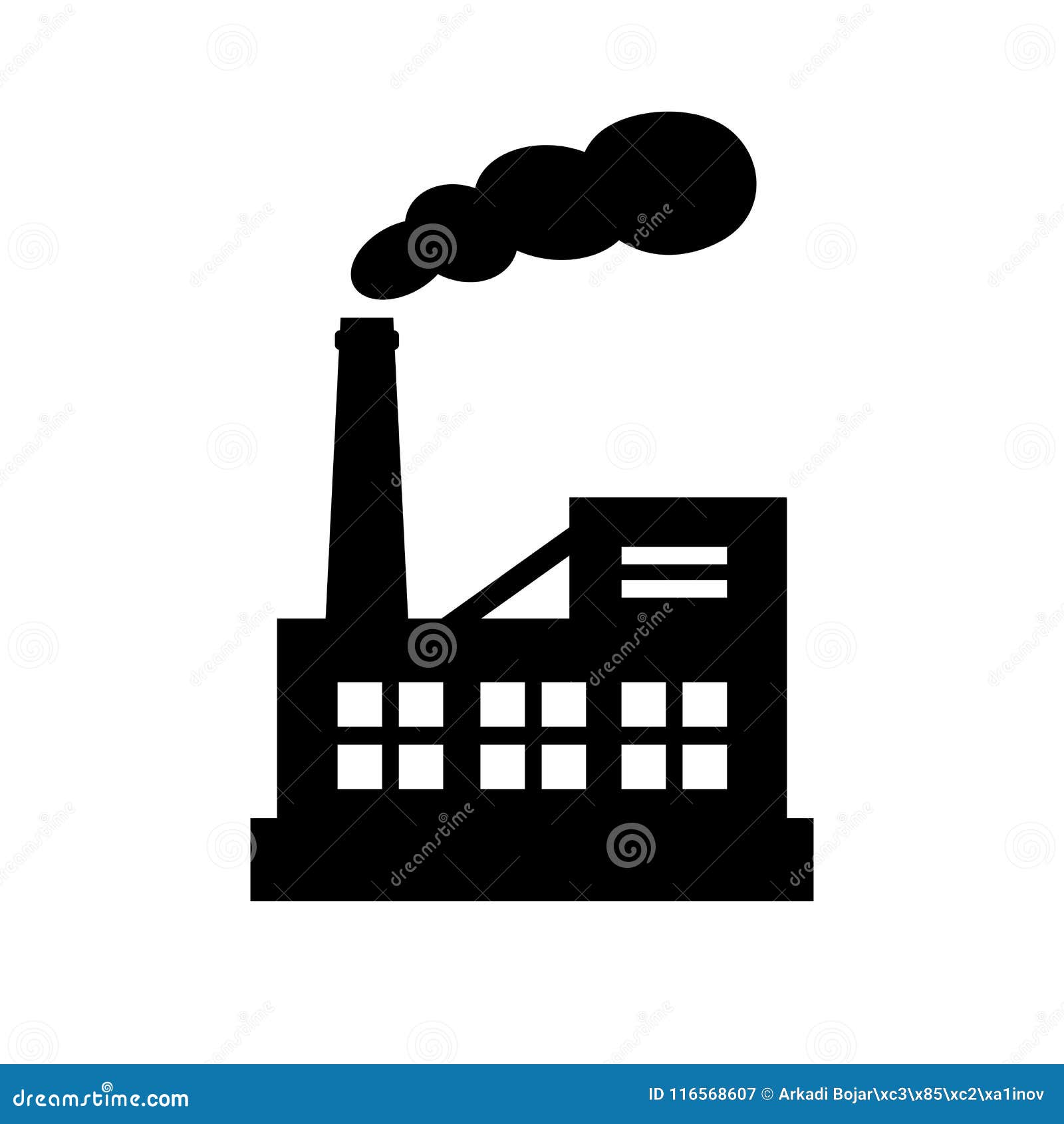 Factory Black Silhouette Vector Icon Stock Vector - Illustration of ...