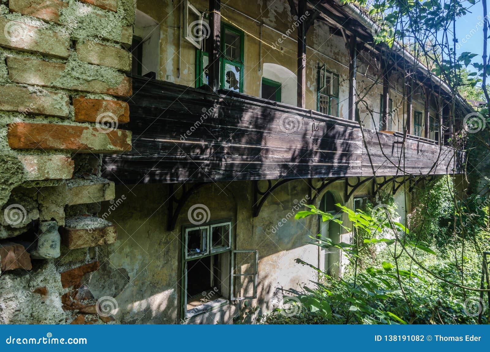 Factory Building with a Balcony Stock Photo - Image of construction ...