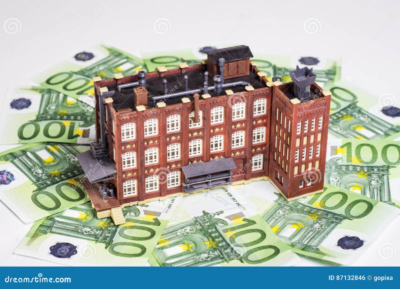 Factory Building and Banknotes Stock Photo - Image of factory ...