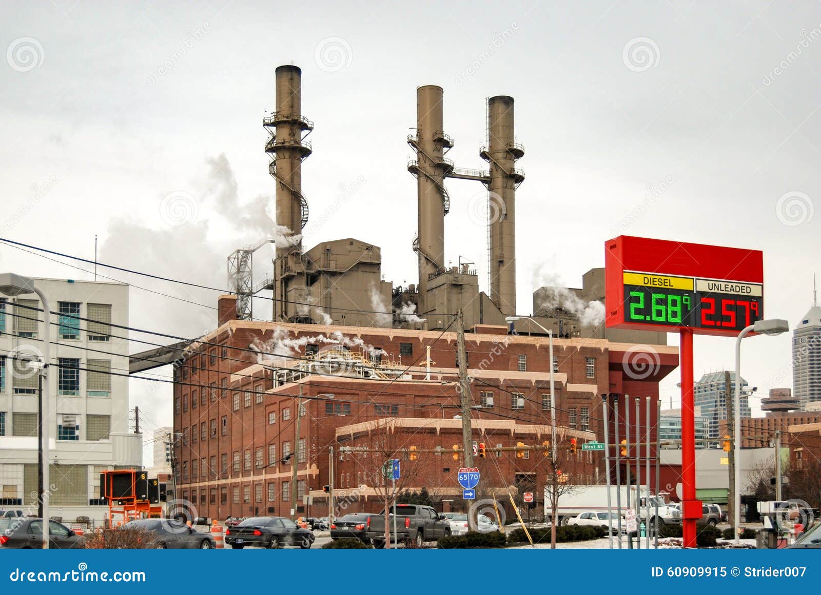 Factory Building in a Busy Urban Environment Stock Image - Image of ...