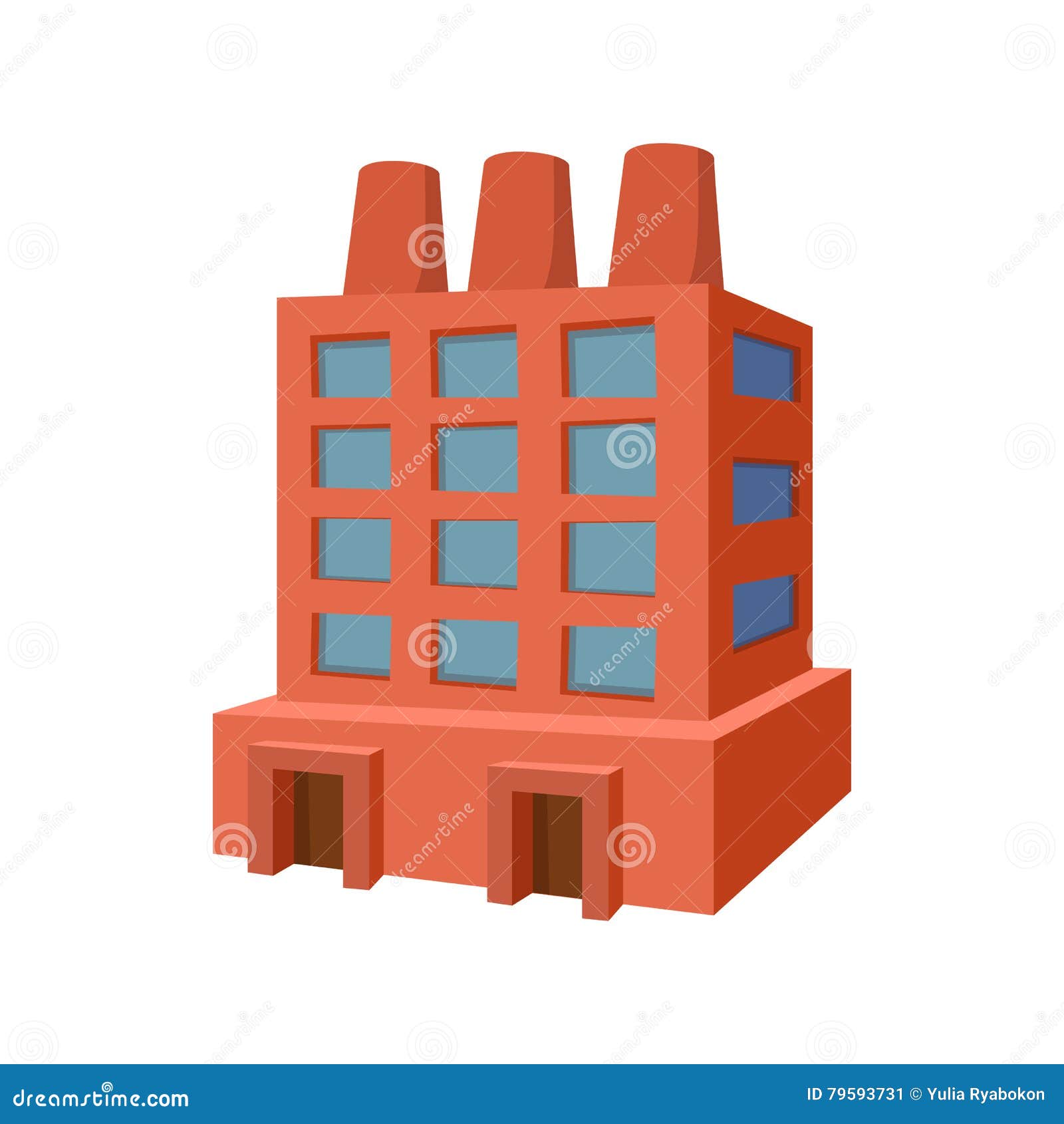 Factory Building Cartoon Icon Stock Vector - Illustration of ...