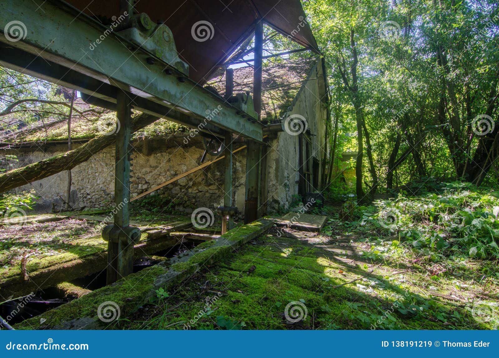 Factory Building in a Forest Stock Image - Image of equipment, monument ...