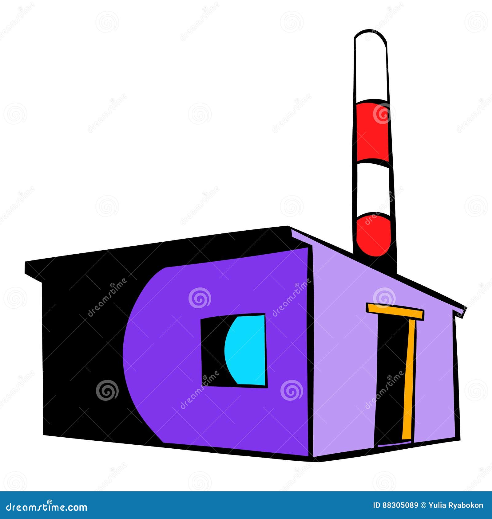 Factory Building Icon, Icon Cartoon Stock Vector - Illustration of ...