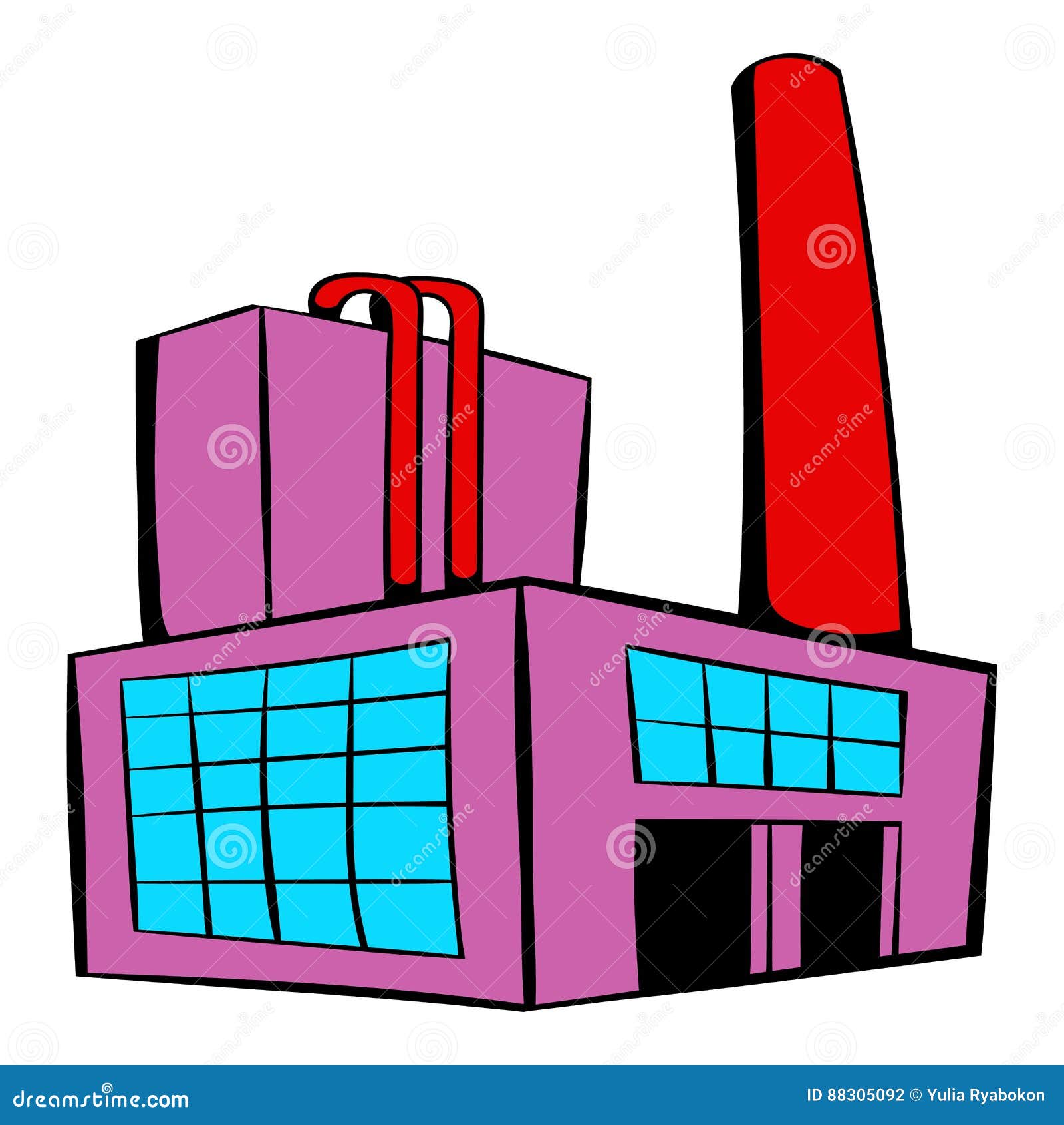 Factory Building Icon, Icon Cartoon Stock Vector - Illustration of ...