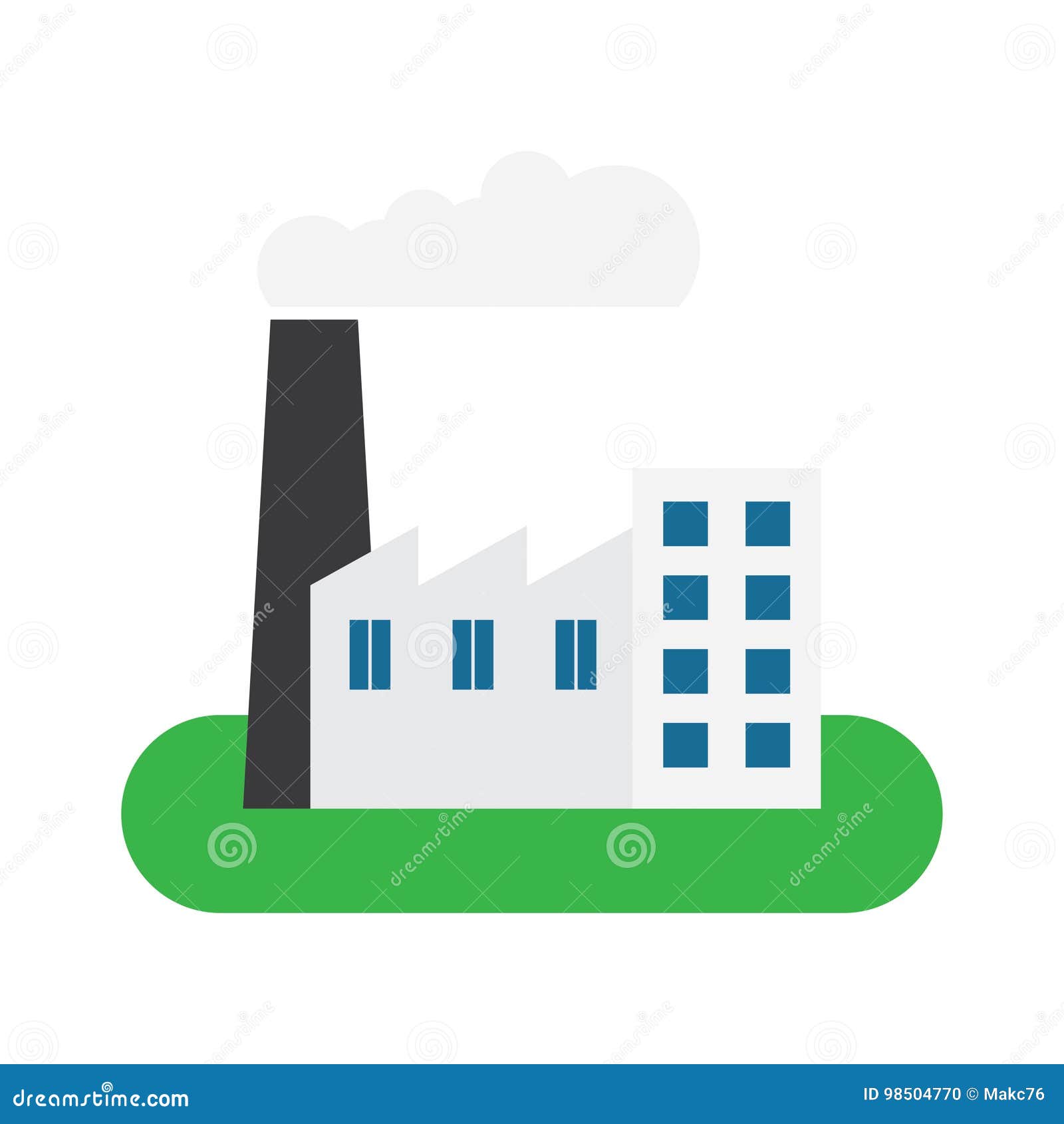 Factory building icon stock vector. Illustration of white - 98504770