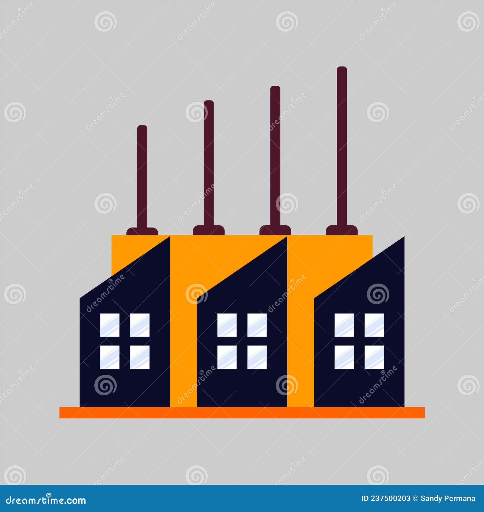 Factory building icon stock vector. Illustration of construction ...