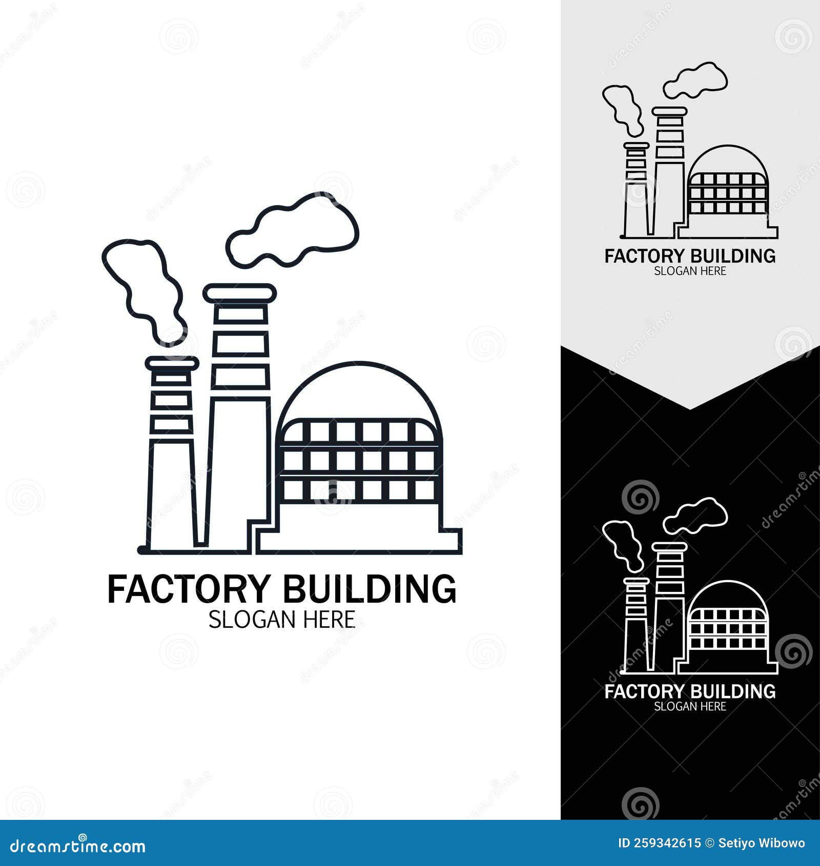 FACTORY BUILDING ICONS VECTOR Stock Vector - Illustration of outline ...