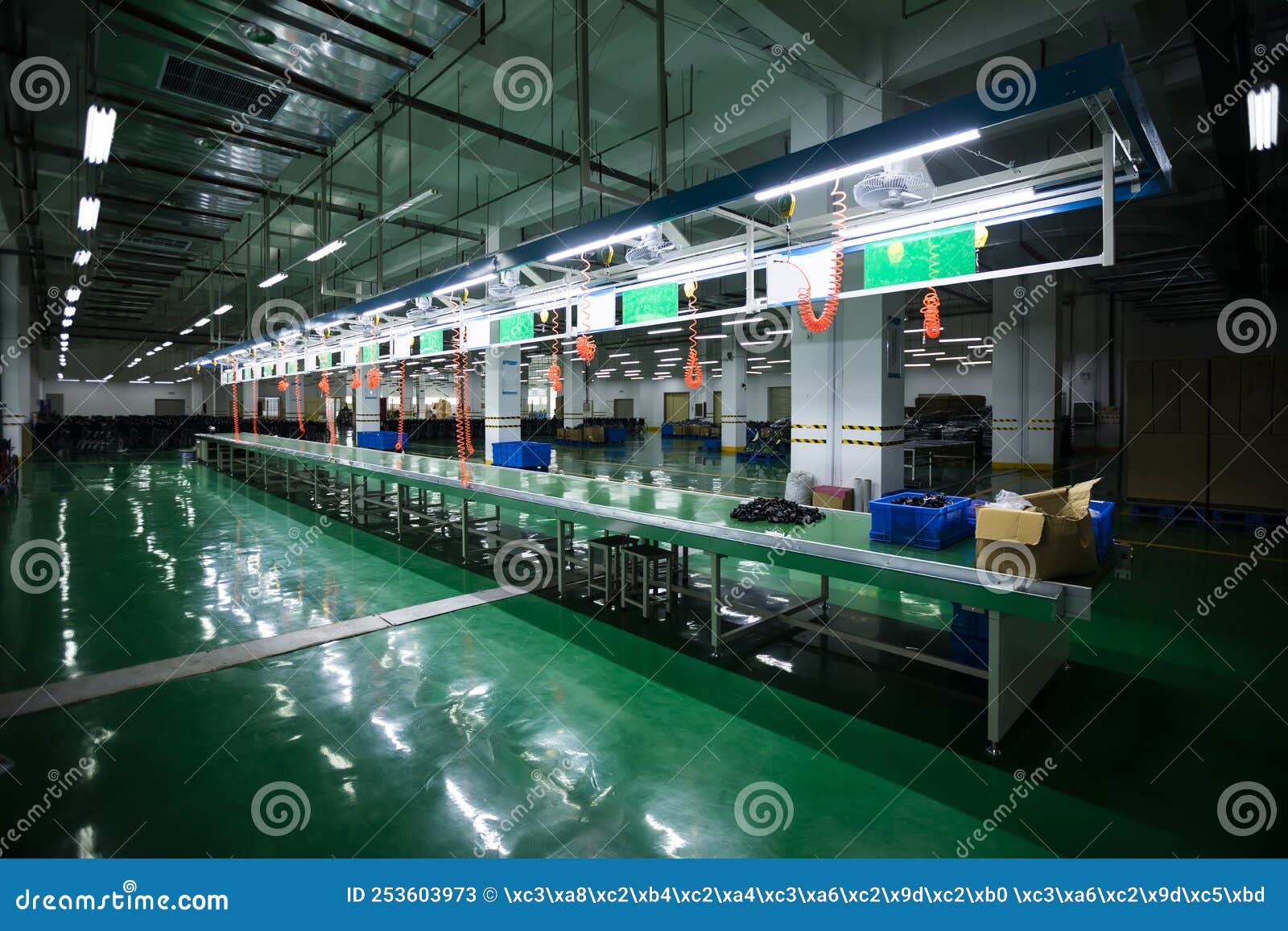 Factory Building Internal Assembly Line Stock Image - Image of arena ...