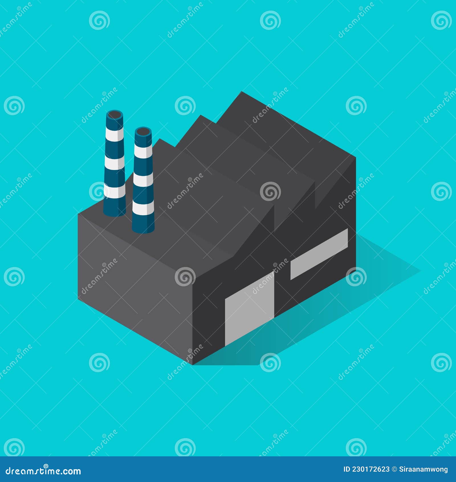 Factory Building Isometric View Stock Vector - Illustration of ...