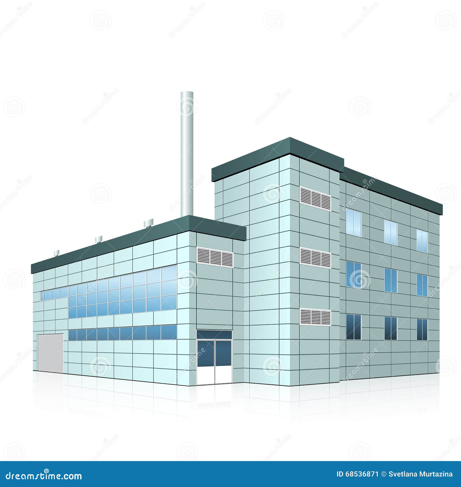 Factory Building with Offices and Production Facilities Stock Vector ...