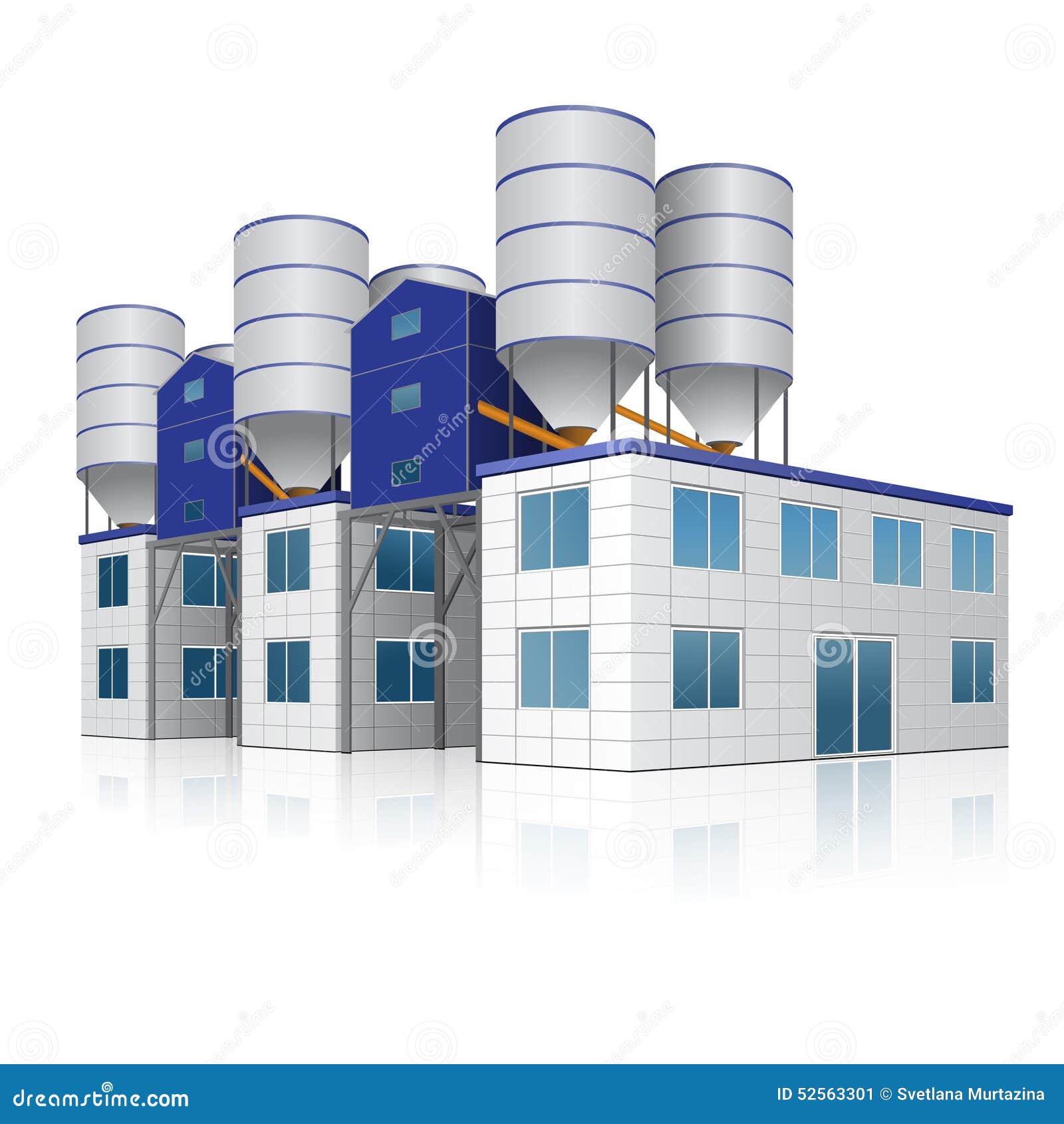 Factory Building for the Production of Concrete with Reflection Stock ...