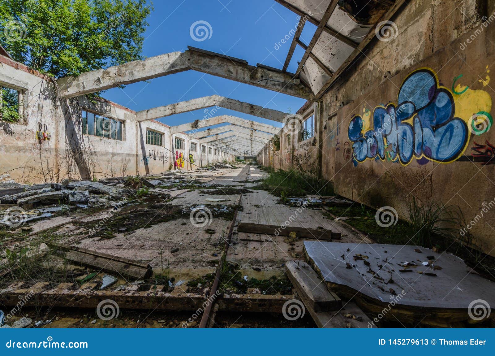 Factory Building without Roof and Sky Stock Image - Image of villa ...