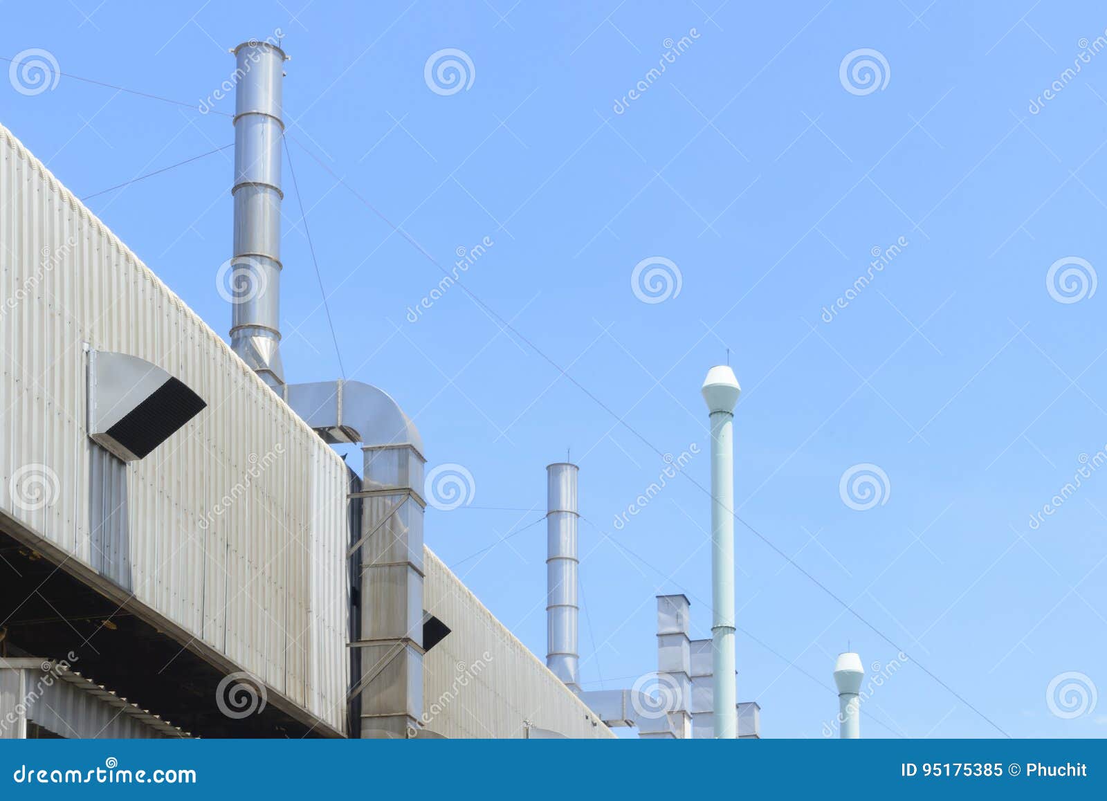 The Factory Building and the Smoke Stack Stock Image - Image of ...