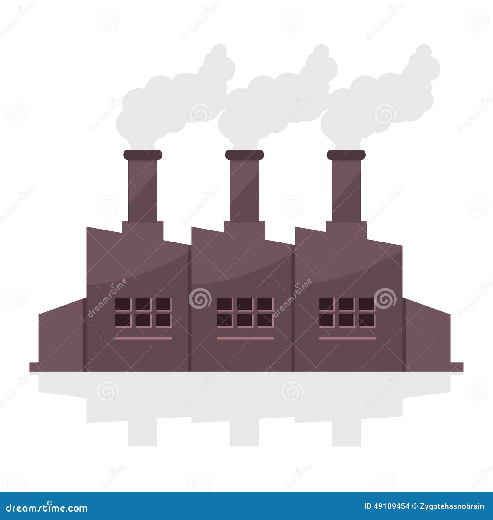 Factory Building with Smoke Stacks Stock Vector - Illustration of coal ...
