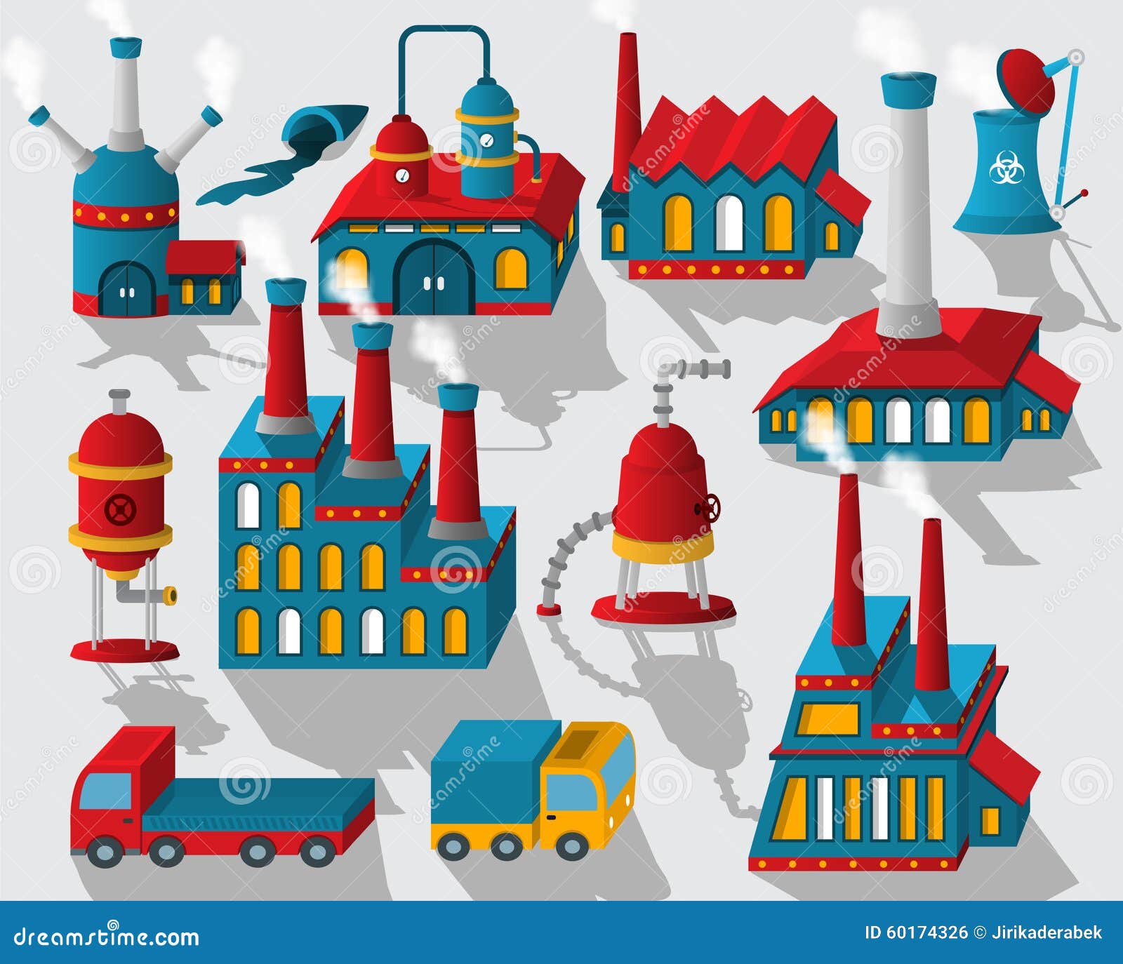 Factory - Buildings and Other Objects Stock Vector - Illustration of ...