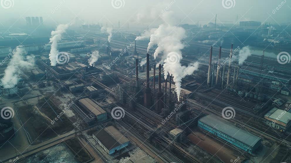 Factory Causing Industrial Pollution by Emitting Harmful Substances ...