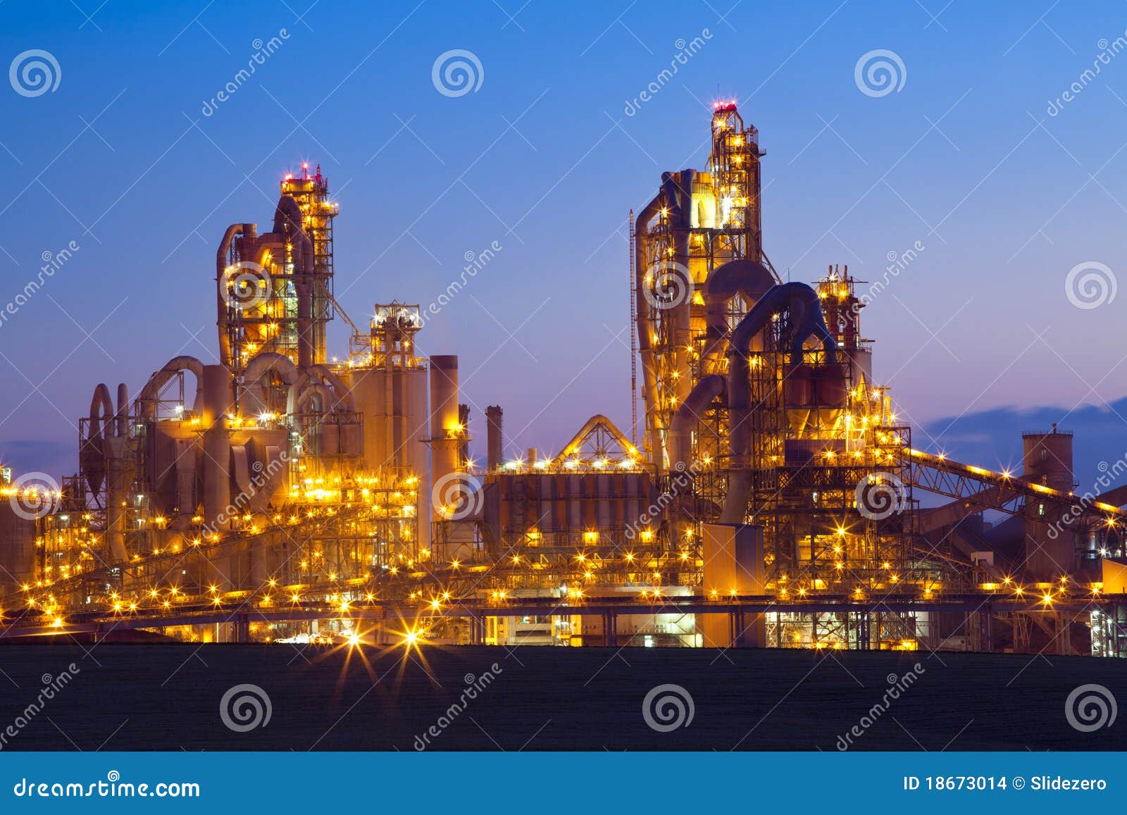 Factory / Chemical Plant at Sunset Stock Photo - Image of chemical ...