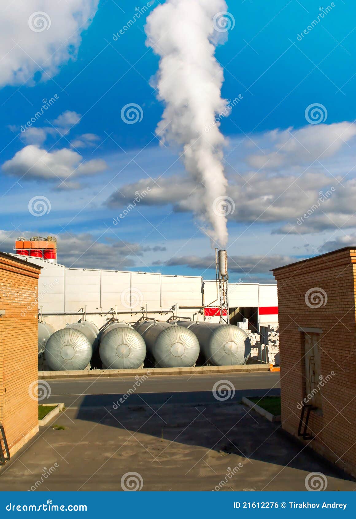 Factory with a chimney stock photo. Image of brick, futuristic - 21612276