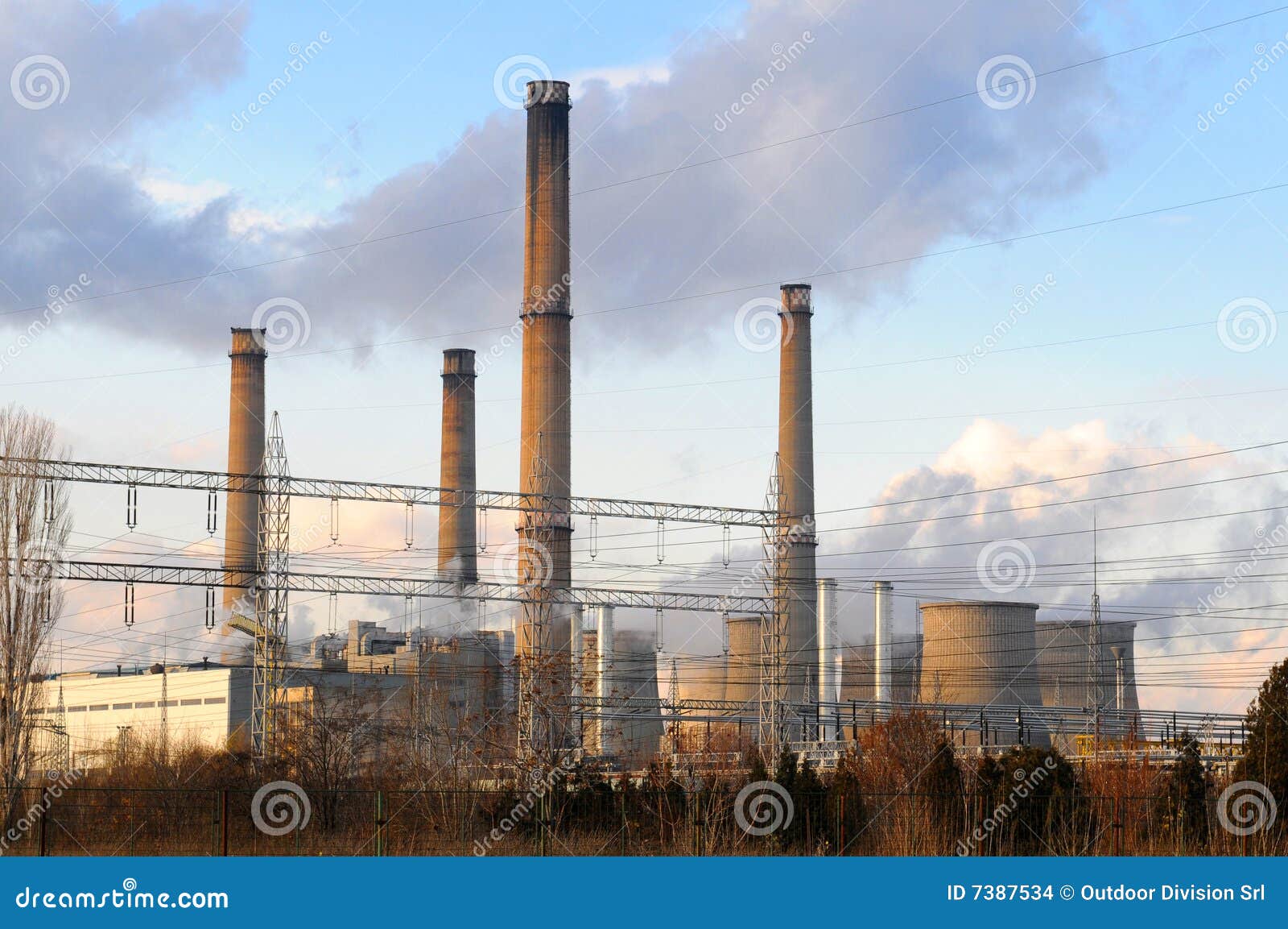 Factory chimney stock photo. Image of blue, clouds, smog - 7387534