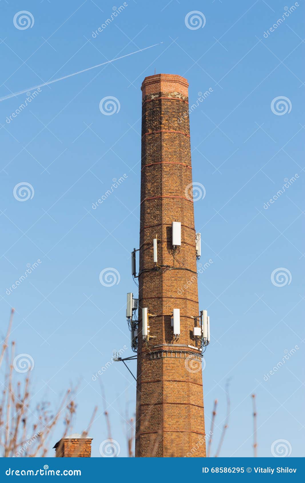 Factory Chimney As a Cell Tower Stock Image - Image of material, cell ...