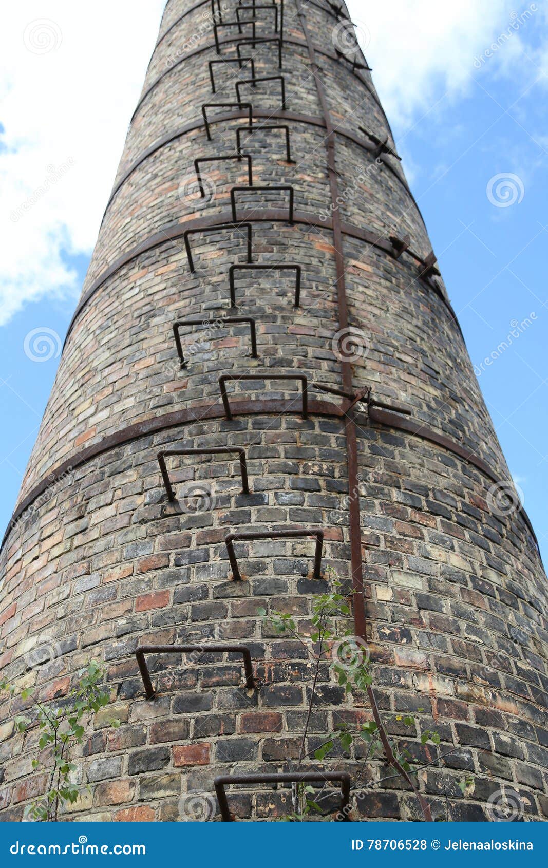 Factory Chimney with Ladder Stock Photo - Image of construction, heaven ...