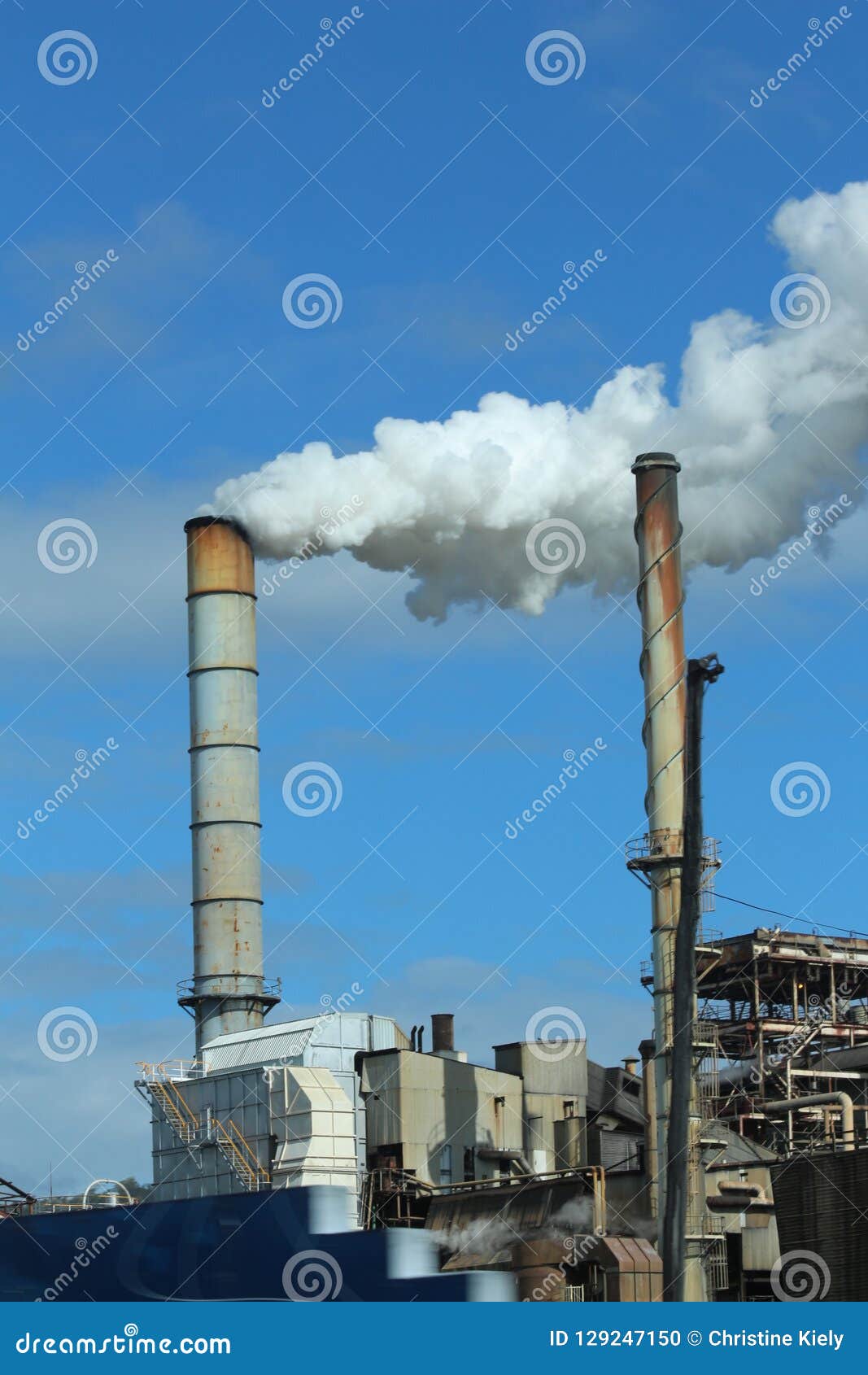 Factory Chimney Stacks stock photo. Image of intake - 129247150