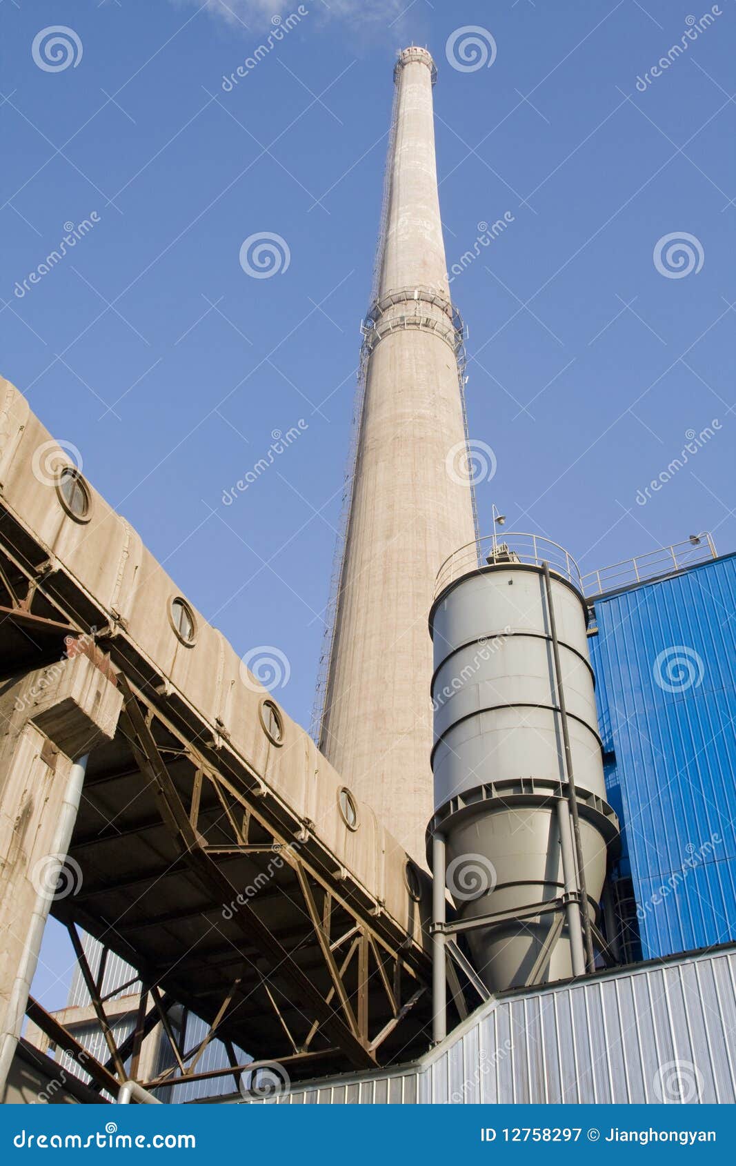 Factory Chimneys stock image. Image of fabrication, roof - 12758297