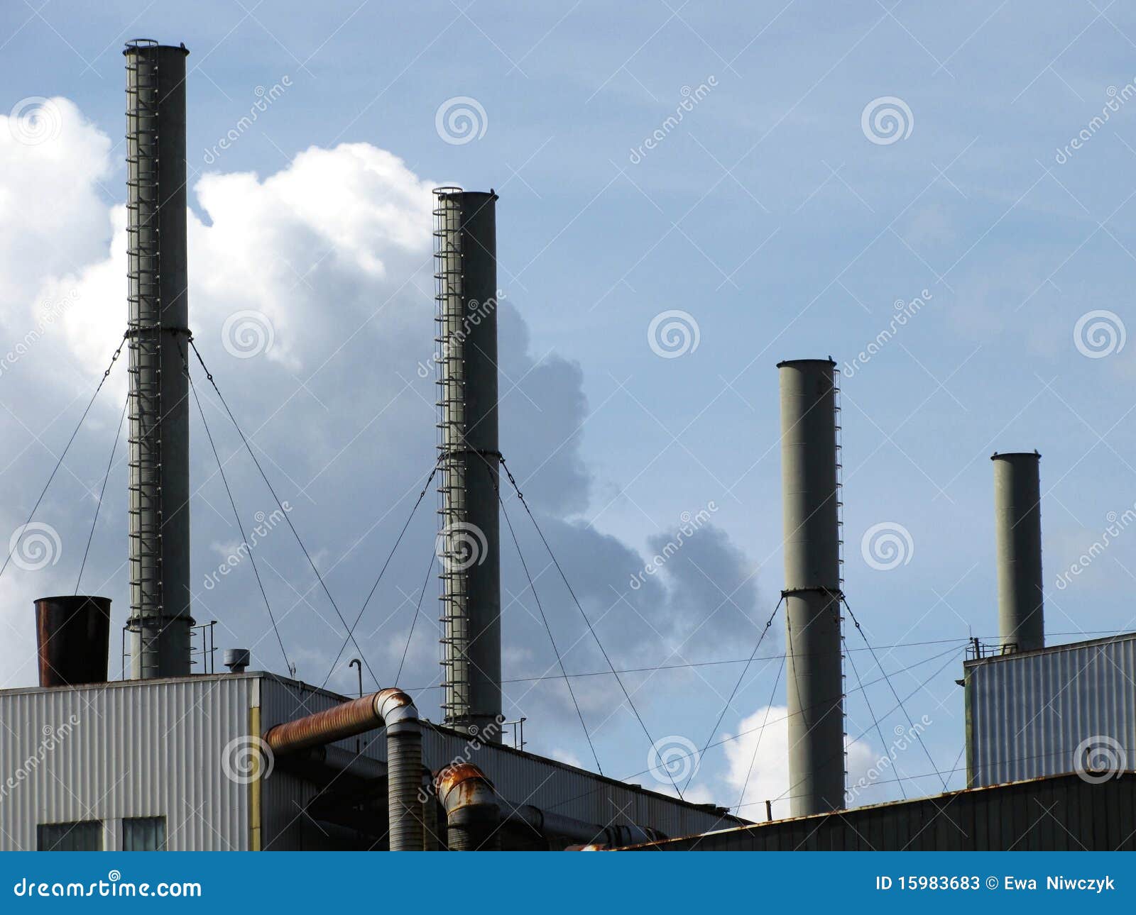 Factory chimneys stock image. Image of four, manufacture - 15983683