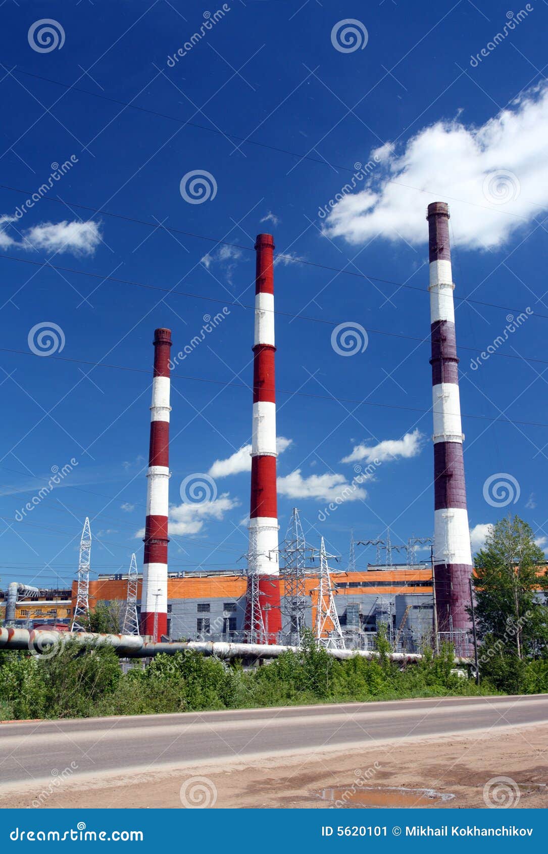 Factory chimneys stock image. Image of power, chemical - 5620101