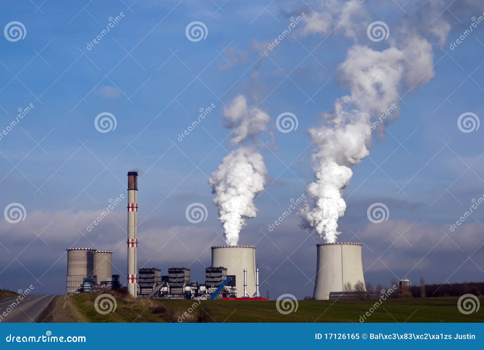 Factory chimneys smoke. stock image. Image of contamination - 17126165